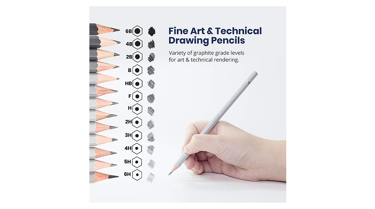 Pacific Arc Premium Graphite Drawing Pencils for Artists | 12-Pack ...