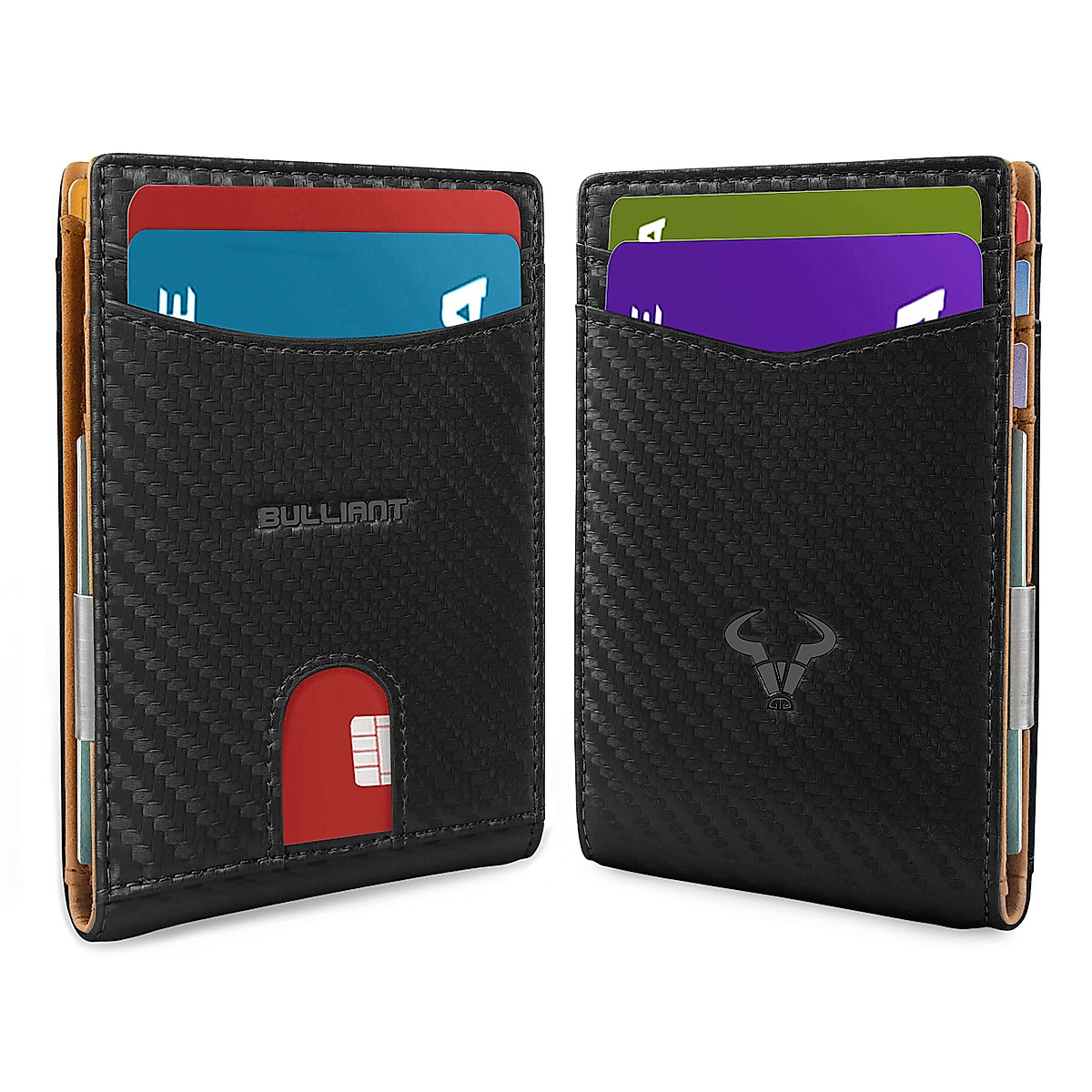 BULLIANT Slim Wallet Money Clip, Mens Front Pocket Wallet For Men 8 Cards 3"x4.25",RFID Blocking,Gift Boxed