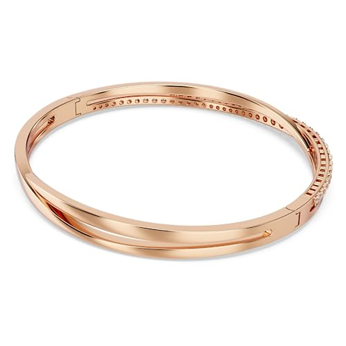 SWAROVSKI Hyperbola Bangle Bracelet with Clear Crystals on a Rhodium Finished Setting, Size One