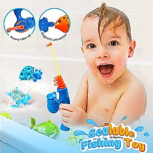 Bath Toys for Toddler 18 Month Bathtub - Baby Water Bathtub Toys with Shower, Floating Wind-up Toys and Fishing Game Toys for Pool Swimming Games, Ideal Gifts for Infants Boys Girls 6-12