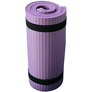 FABSELLER Yoga Mat Knee Elbow Wrists Support Mat Yoga Knee Pad Fitness Pilates Workout Training Exercise Gym Mat with One Elastic Band 15mm Thick, Purple
