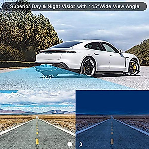 DALLUX Wireless Backup Camera with Stable Digital Signal,5 Inch Monitor+HD 1080P Front/Rear View Night Vision Waterproof Camera for Car,Pickup,Truck,RV,SUV,Van,Camper License Plate Easy Installation