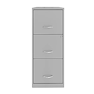 Scranton & Co 3 Drawer Metal Vertical File Cabinet with Lock Arctic Silver