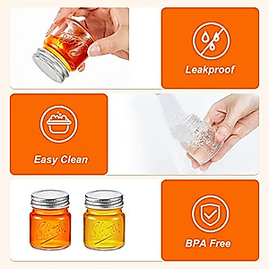 36 Pcs Mini Mason Jar Shot Glasses with Lids 2 Oz Mason Jars Shot Glasses Dishwasher Safe Mason Shooter Glass for Wedding Party Favors Home Bar Drinks Shot Favors Desserts (Clear)