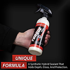 Mirror Shine - Super Gloss Ceramic Wax & Sealant Hybrid Spray by Torque Detail - Showroom Shine w/Professional Detailer Protection - Quickly Applies in Minutes, Each Coat Lasts Months - 16oz Bottle
