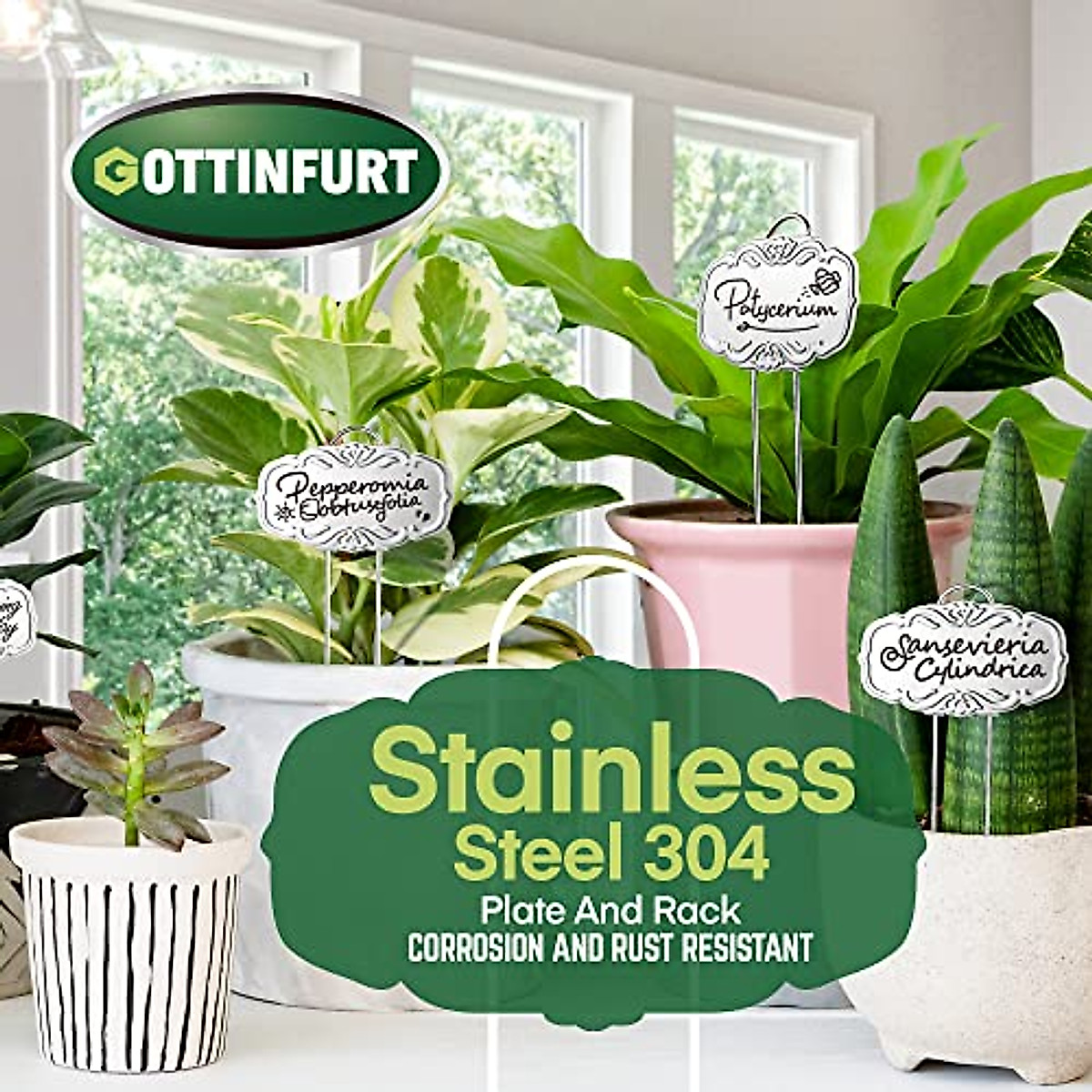 Updated Metal Plant Labels for Garden, 25 Pack Stainless Steel DIY Plant Markers Waterproof for Flowers, Vegetables, Seedlings