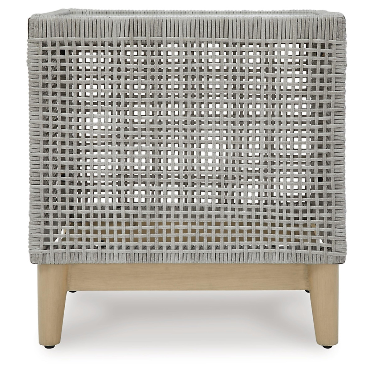 Signature Design by Ashley Seton Creek Outdoor End Table, 22" W x 22" D x 23" H, Light Gray & Light Brown