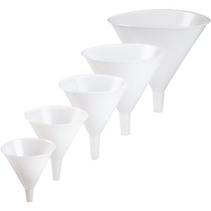 Dynalon 212195-0001 Polypropylene/HDPE Lab and Utility Funnel Assortment, Translucent