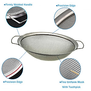 YUEBM Stainless Steel 60 Mesh Paint Strainer Fits Nicely Over a 5 Gallon Bucket and Filters Out Particulates From Almost Any Liquid, Easy to Use and Clean (1PCS)