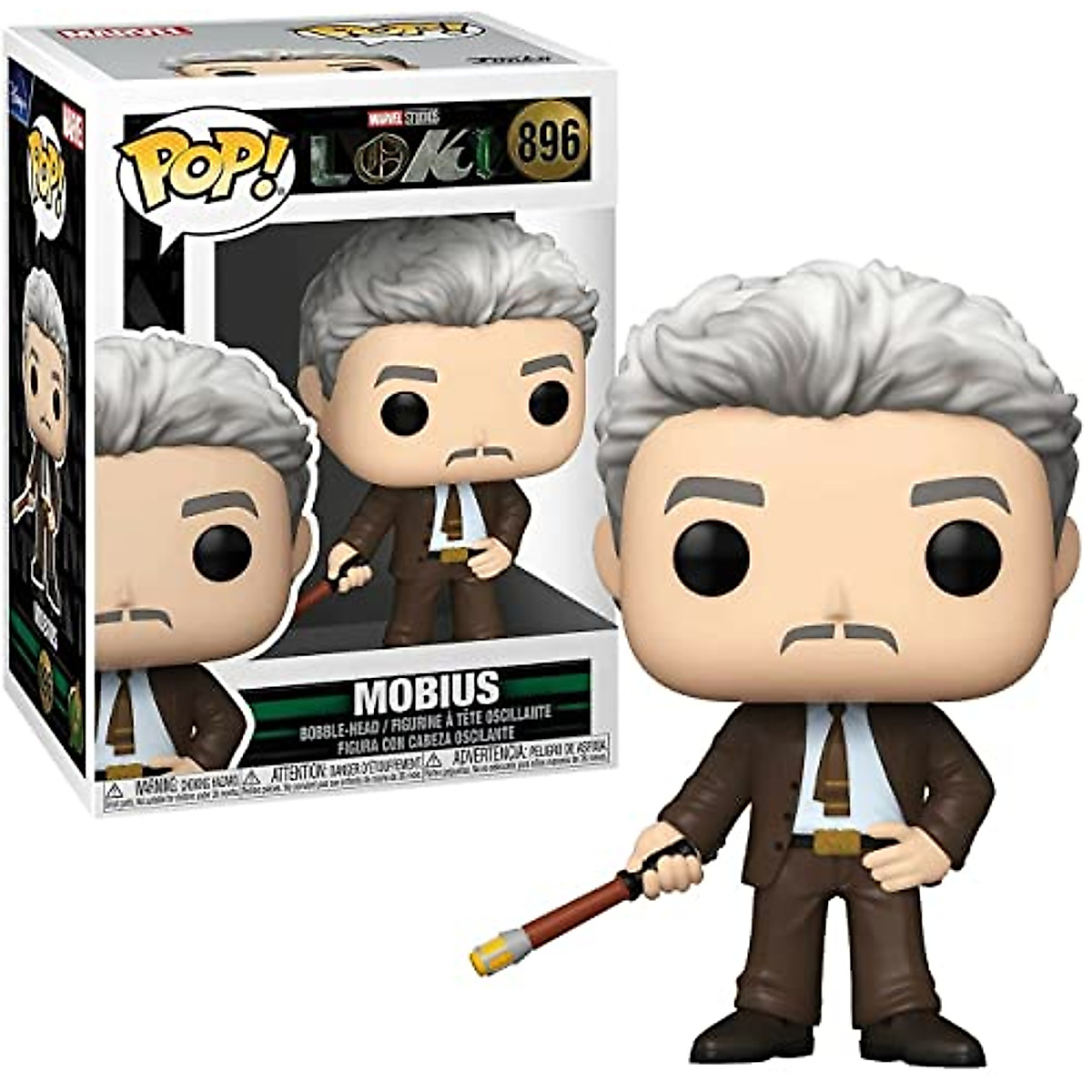 POP Marvel: Loki - Mobius Funko Pop Vinyl Figure (Bundled with Compatible Pop Box Protector Case) Multicolored 3.75 inches