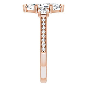 925 Silver, 10K/14K/18K Solid Gold Moissanite Engagement Ring, 2.5 CT Marquise Cut Handmade Solitaire Ring, Diamond Wedding Ring for Women/Her Anniversary Ring, Birthday Gift, VVS1 Colorless Ring