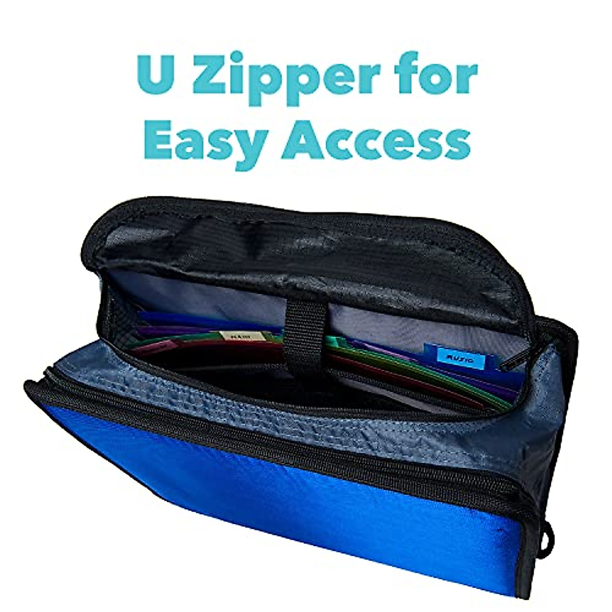 Case-it The King Sized Zip Tab Zipper Binder - 4 Inch D-Rings - 5 Subject File Folder - Multiple Pockets - 800 Sheet Capacity - Comes with Shoulder Strap - Dark Purple D-186