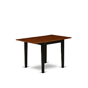 HomeStock Country Cottage 3-Pc Dining Table Set Includes A Small Table and 2 Kitchen Chairs with Solid Wood Seat and Ladder Back, Black and Cherry Finish