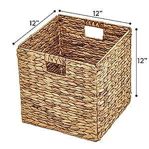 Trademark Innovations Foldable Hyacinth Storage Baskets with Iron Wire Frame (Set of 4) & Basket with Iron Wire Frame By Trademark Innovations (Set of 2)