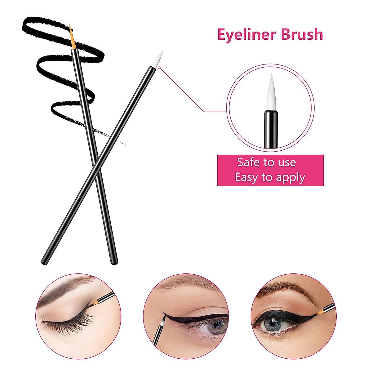 300PCS Disposable Makeup Applicators Tools Kit, Include 100 Disposable Lip Brushes Lip Wands 100 Mascara Brushes Wands Applicator 50 Eyeliner Brushes 50 Eyeshadow Brushes for Eyes and Lips Makeup