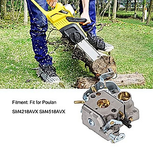 Engine Carburetor Kit, Garden Tool Parts Chainsaw Carburetor High Performance for Poulan SM4218AVX SM4518AVX