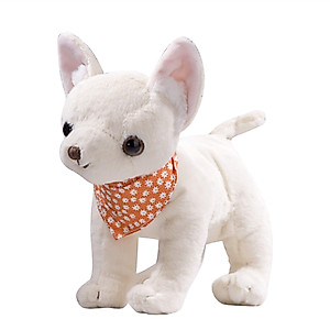 DILLY DUDU Cream Puppy Dog Stuffed Animal Chihuahua Plush Toy 10-Inch