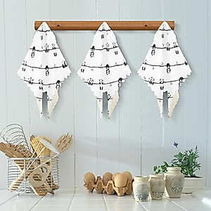 FRODOTGV Vector Pattern Cute Little Panda Microfiber Kitchen Dish Towels Countertop Tea Towel Kitchen Terry Dish Cloths Hand Towels for Kitchen