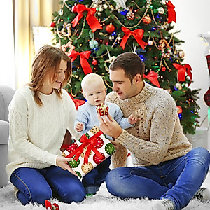 AnyDesign 12 Sheets Christmas Wrapping Paper Gingerbread Man Candy Canes Snowflake Gift Wrap Paper Bulk Xmas Folded Flat DIY Art Craft Paper for Birthday Holiday Party, 19.7 x 27.6 Inch