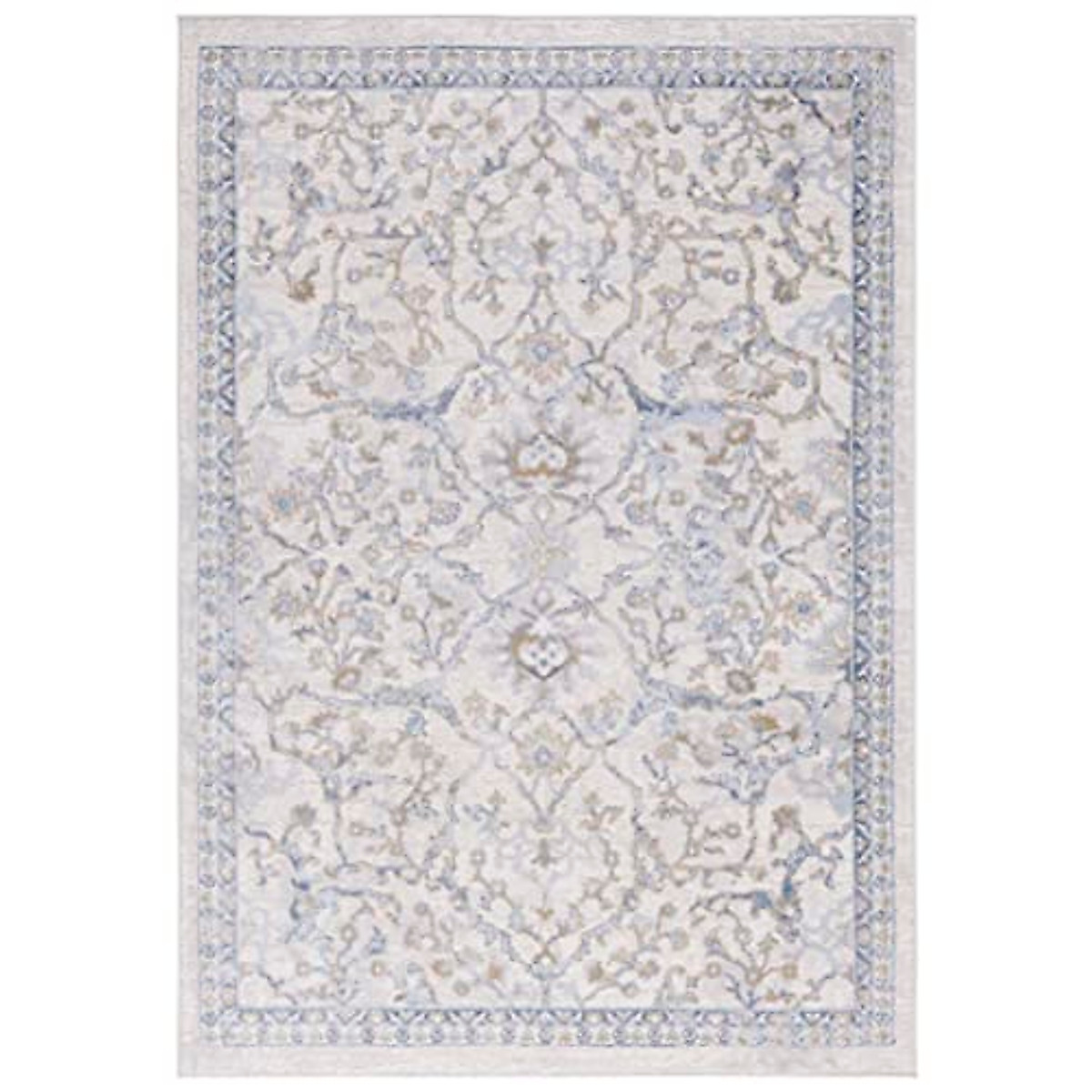 Safavieh Palma Collection 5'5" x 7'7" Beige/Light Blue PAM336A Oriental Non-Shedding Area Rug