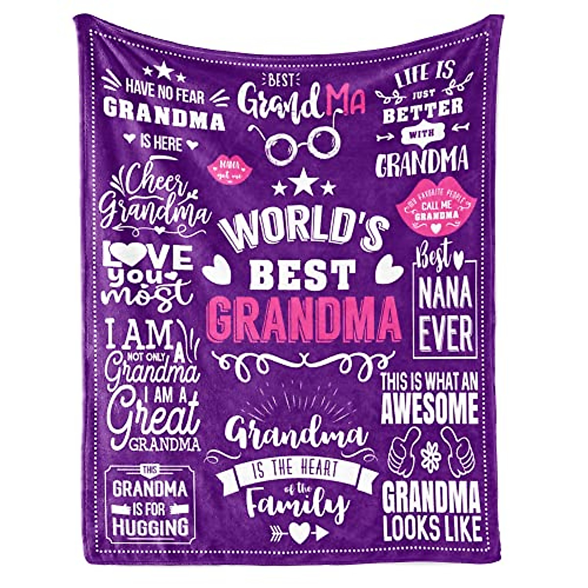 Shanfeirui Grandma Gift, Grandma Blanket, Gifts for Grandma from Granddaughter, Grandma Blanket from Grandkids, Best Grandma Gift, Gifts for Grandma from Grandson Throw Blanket 60" x 50”