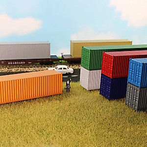 3pcs HO Scale Undecorated 40' (ft) Shipping Containers 1:87 Deep Bule Ribbed Side Container C8740DB
