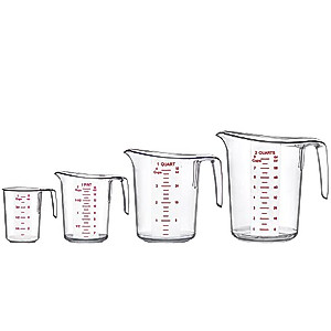 Amazing Abby - Melissa - Unbreakable Plastic Measuring Cups (4-Piece Set), Food-Grade Measuring Jugs, 1/2/4/8-Cup Capacity, Stackable and Dishwasher-Safe, Great for Oil, Vinegar, Flour, More