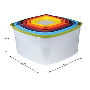Stor-All Solutions Rectangular 10 Piece Food Storage Containers with Lids Airtight (5 Containers & 5 Lids), Plastic Meal Prep Container for Pantry & Kitchen Organization, BPA-Free, Microwave Safe