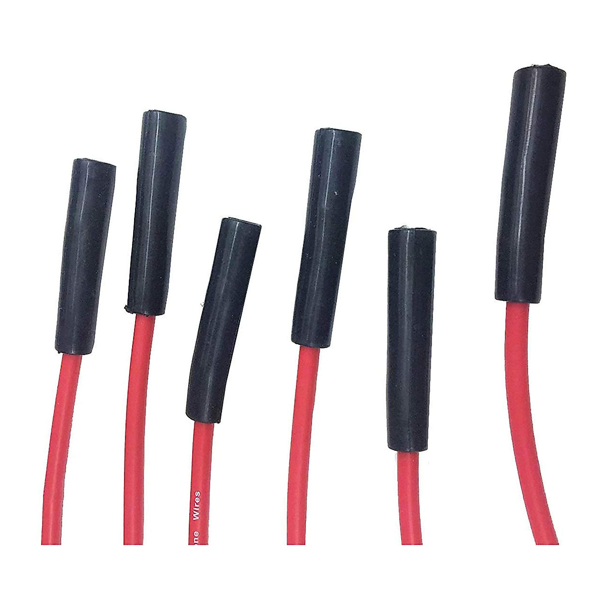 A-Team Performance - 8.0 mm Red Silicone Spark Plug Straight Boot 6 Wires, - Coil-in-Cap HEI Design System - Compatible With AMC/JEEP 199, 232, 252, 258, 282