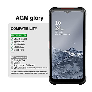 AGM Glory Rugged Smartphone 5G Rugged Phone Unlocked Dual SIM, Snapdragon 480, 6200mAh, Rugged Cell Phone 256GB ROM 8GB RAM, 20MP Night Vision Camera, 48MP Camera, 6.53'' FHD+ Display, Android 11