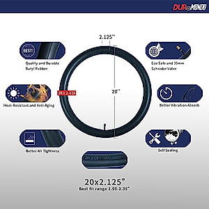 2Pack 20"x 2.125"(57-406) Mountain Bike Tires Replacement Kits Plus 2 Bike Tubes (with Puncture Sealant) and 2 Tire Levers, Bike Tire with Tread Puncture Protection for On or Off-Road Use