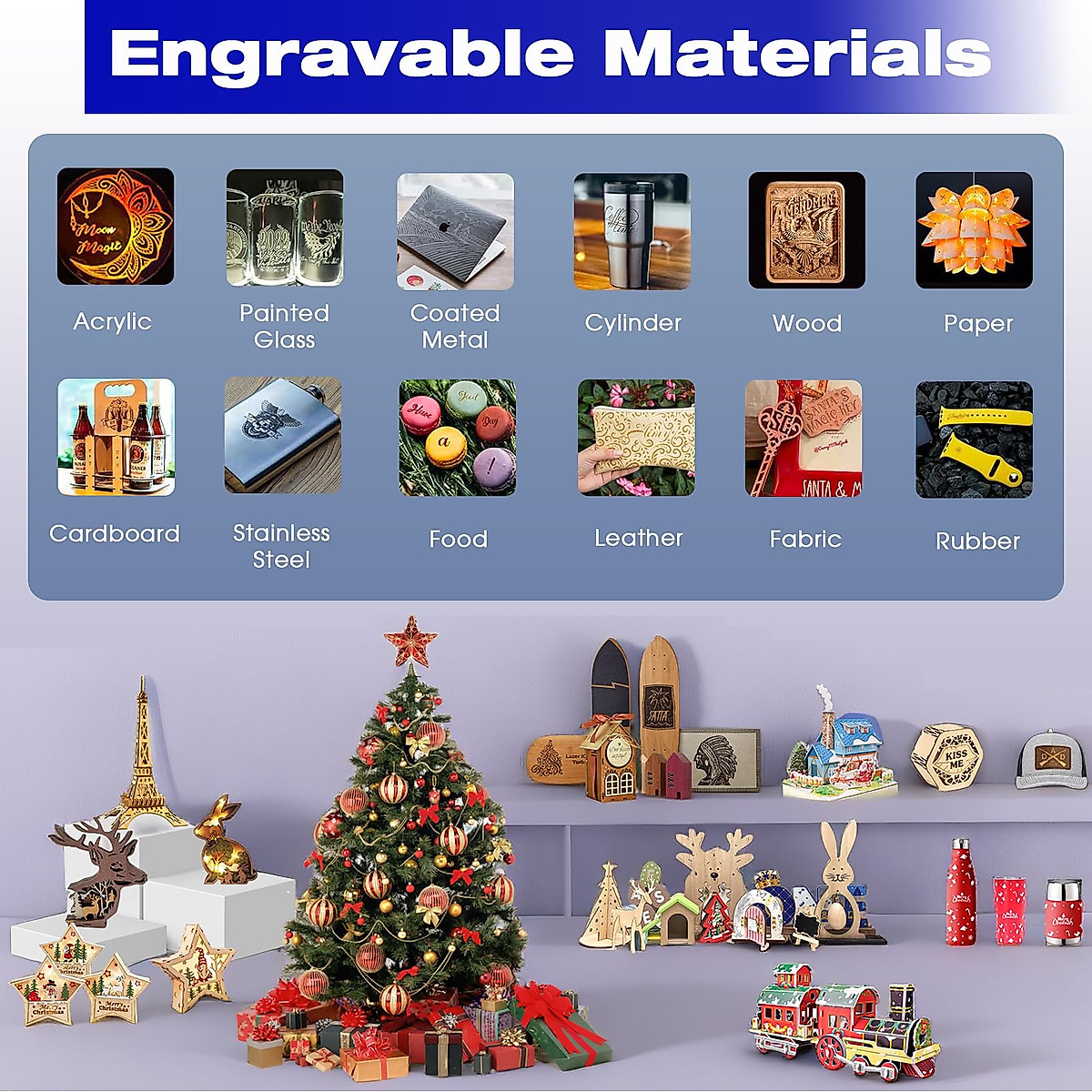 SCULPFUN S6 Pro Laser Engraver, 60W Laser Engraving Machine for Wood and Metal, Acrylic, 5.5W Output Power DIY Laser Cutter, Logo and Pattern Laser Marking Machine, Gifts for Him (S6 Pro Engraver)