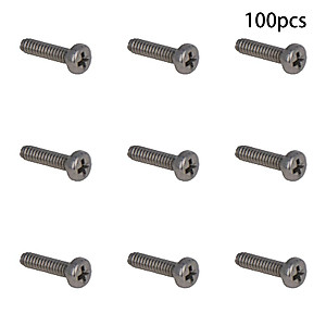 MroMax 100Pcs M1.6 x 6mm Pan Head Phillips Machine Screws, 304 Stainless Steel 18-8, Fully Thread, Metric Silver Gray Cross Head Screws Bolts for Sunglasses, Watch and Small Electronic Devices