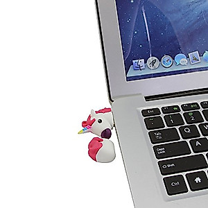 Lingtoolator cta Novelty Unicorn Shape Design 32GB USB 2.0 Flash Drive Cute Memory Stick Horse Thumb Drive Data Storage Pendrive Cartoon Jump Drive Gift (White) (32GB)