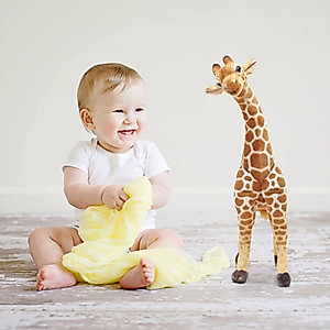 NICERINC Giraffe Stuffed Animal Lifelike Stuffed Animal Design with Wire-Framed Legs & Soft Posable Neck Giraffe Plush Doll for Boys and Girls’s Birthday (20 Inches)