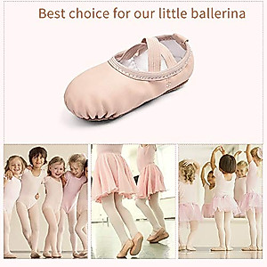 Stelle Girls Ballet Shoes Boys Toddler Soft Leather Dance Slippers for Toddler/Little Kid/Big Kid(Ballet Pink,8MT)