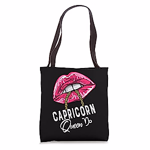 Pink Lips Capricorn Queen Sexy Womens January Birthdays Tote Bag