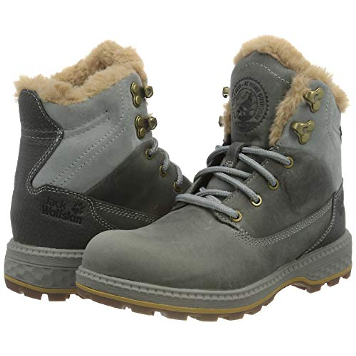 Jack Wolfskin Women's Jack Wt Mid W Hiking Boot, Grey Sand, 9