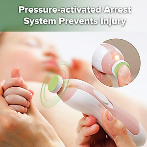 haakaa Baby Nail Trimmer Electric Baby Nail Clippers Kit for Newborn, Toddler or Adults Fingernails and Toenails Care, Baby Nail Care Set & Extra 4 Replacement Pads Combo