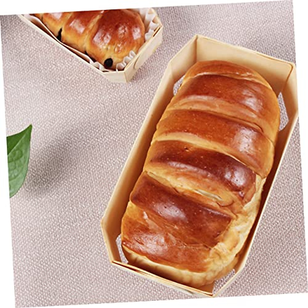 Hemoton 10pcs Wooden Toast Box Disposable Baking Pan Donut Mold Tray Mold Paper Bread Pan Toast Baking Pans Rectangular Bread Pan Western Dessert Mold Durable Cake Molds Oven Bakeware Food