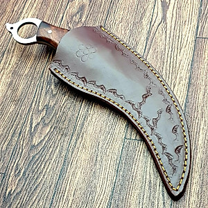 WARIVO KNIFE Karambit Knife - Fixed Blade with Sheath - Claw Knife wood Handle Sharp Blade - Camping Knives - Karambits for Men and Women - Best for Hiking Survival Hunting Fishing