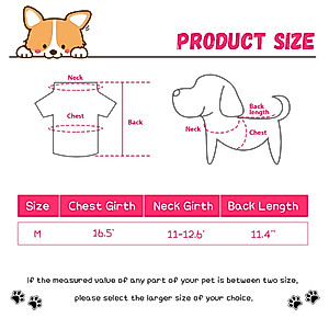 Jexine 6 Pack Dog Shirt Puppy Clothes for Chihuahua Dog T Shirt Girl Dog Clothes Breathable Dog Outfit Dog Costume Summer Cat Dog Clothes Dachshund Puppy Accessories Printed Dog Shirts (Medium)