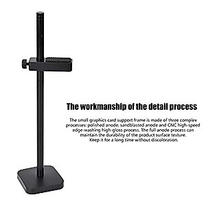 Graphics Card GPU Brace Support, Holder Bracket, Portable Aluminum Polishing Graphics Card Holder Stand Jack Adjustable Bracket Support (Black)