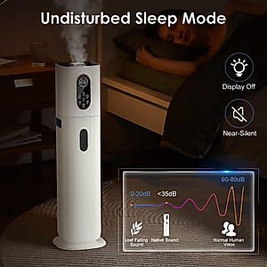 Humidifier for Large Room Bedroom, BITOWAT Warm & Cool Mist Humidifiers 9L/2.38 Gallon, Top Fill, Essential oil Tray, Custom Humidity, 3 Mist Level, Timing Setting, Remote Control