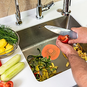 uxcell Hair Drain Catcher, 5.71inch Silicone Convex Tub Drain Covers Drain Protector with Handle Suction Cup for Kitchen Bathroom Balcony, Light Blue 2Pcs