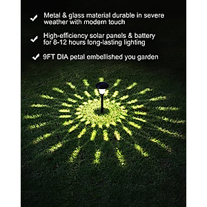 UFOND 8 Pack Solar Pathway Lights Outdoor，Waterproof Solar Garden Lights, Glass Stainless Steel Solar Decor Lamp,Landscape Path Lights for Yard Patio Driveway Sidewalk, (Cool White)