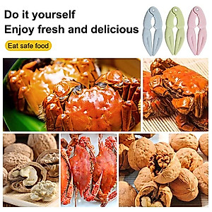 AKOAK 1 Count Creative Crab Crackers Sheller Home Convenient To Eat Crab Tools Walnut Nut Sheller Multifunctional Kitchen Seafood Tools (Pink)