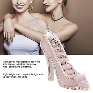 Fashion Jewelry Display Stand, Sparkle Silver High Heel Ring Holder, Jewelry Rack, Model Dress High-heeled Shoes Earring Necklace Ring Jewelry Holder Stand Display for Girls Bridal Gift(04)