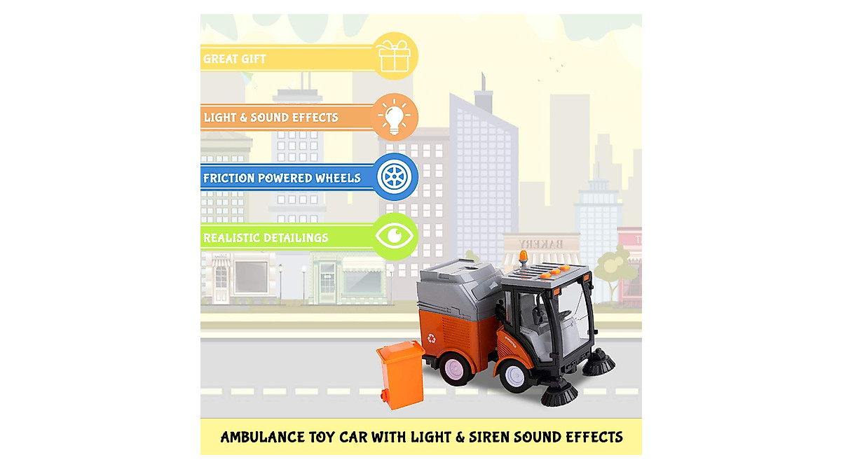 Toy To Enjoy Street Sweeper Truck - Realistic & Fun