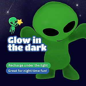 Glow in The Dark Alien Figurines for Kids - 100 Pcs Small Halloween Toys for Halloween Party Favors - 1" Bulk Toys Goodie Bag Pinata Stuffers - Bulk Gifts for Kids - Vending Machine Toy - Easter Toys